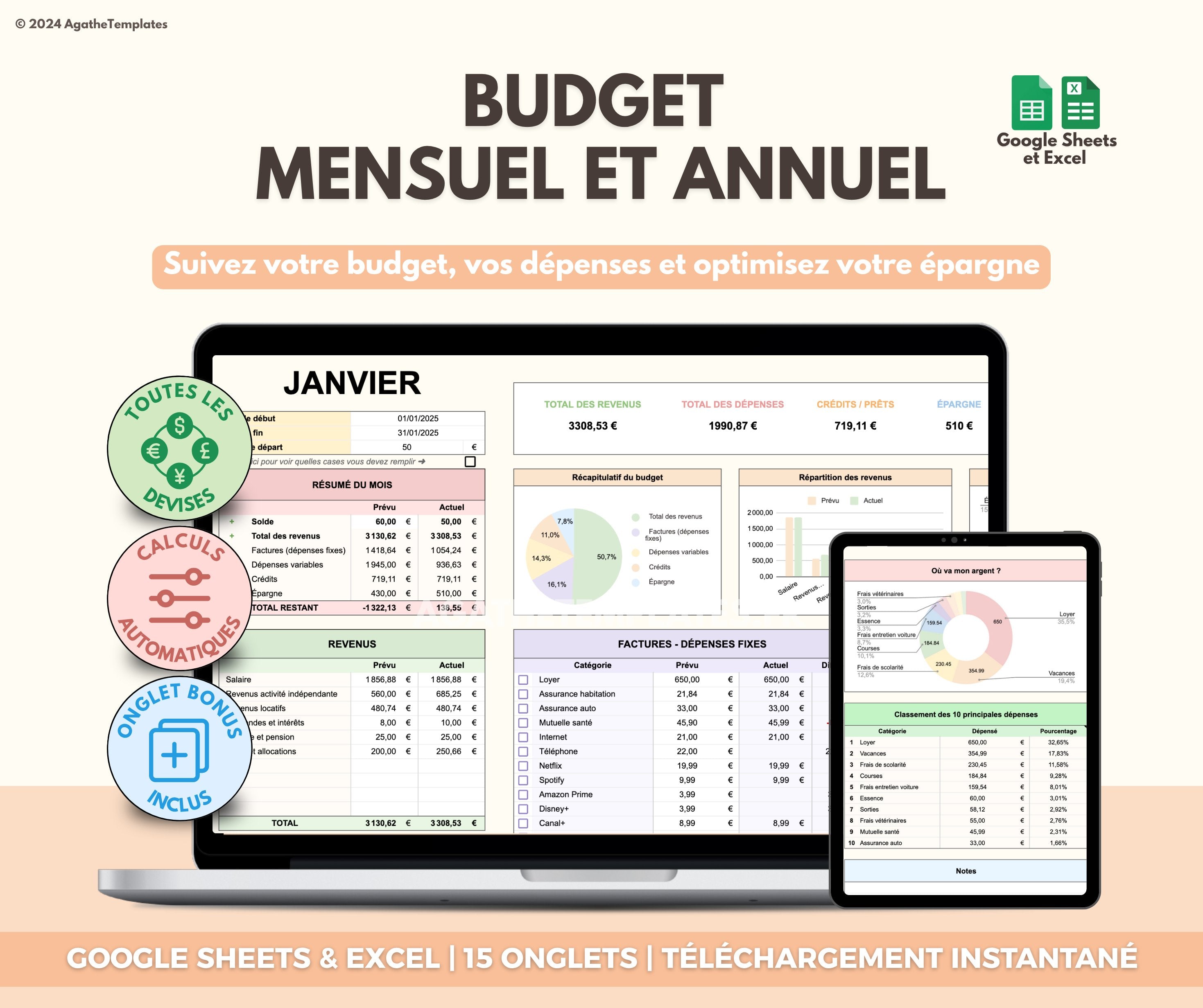 AgatheTemplates - Tableurs et Templates Personnalisables – Agathe Templates